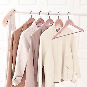 JS HANGER American Red Cedar Hangers 10 Pack, Smooth Finish Wood Coat Hangers for Suit Shirt, Aromatic Cedar Clothes Hangers with Swivel Hook & Notches for Dress, Jacket, Pants