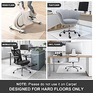Clear Chair Mat for Hardwood Floor: 48" x 36" Plastic Office Chair Mats for Hard Wood and Tile Floor, Easy Glide No-Slip Floor Mat for Rolling Chair, Heavy Duty Pvc Floor Protector under Computer Desk