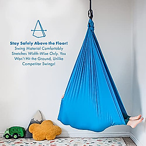 Harkla Rotary Sensory Swing with Swivel - Indoor Swing for Kids with ADHD, Sensory Toys for Autistic Children - Rock Climbing Rated Hardware and Soft Nylon Fabric for Calming Effect, Holds Up to 200lb