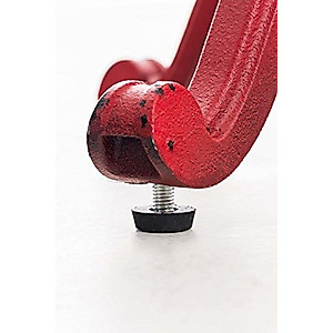 Topower Industrial Retro Vintage Farm Wooden Tractor Stool Kitchen Swivel Height Adjustable bar Stool (Antique Red)