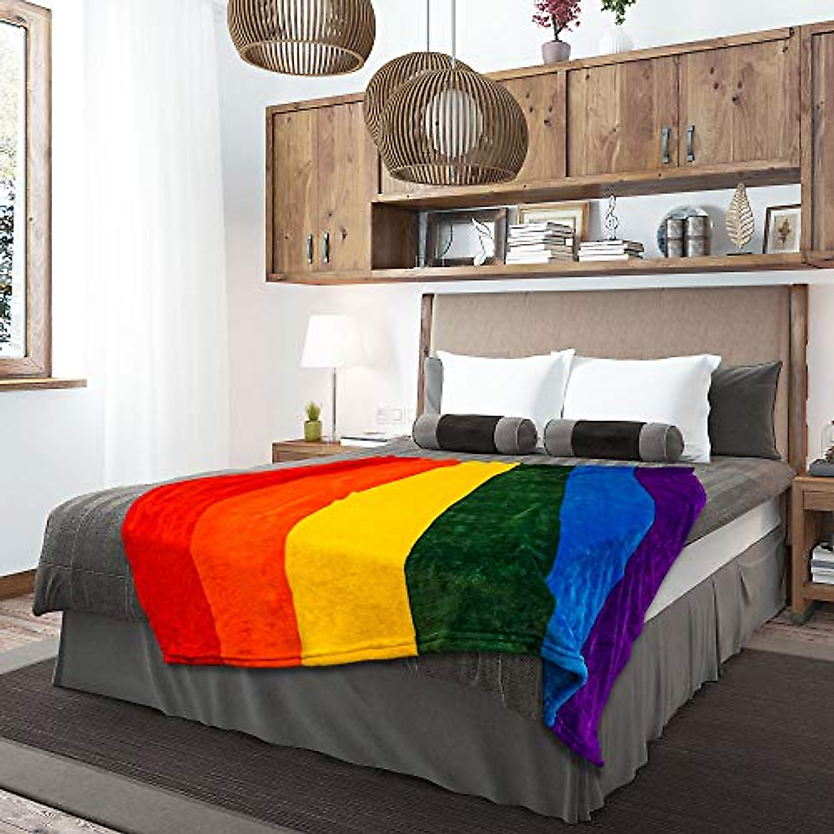 Infinity Republic - Rainbow Pride Soft Fleece Throw Blanket - 50x60 Perfect for Living Rooms, bedrooms, Kids' Rooms, Outdoors