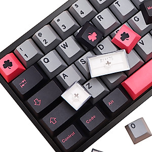 PBT GMK 8008 Keycaps, 129 Set MOLGRIA Keycaps 8008 for Gaming Keyboard, Cherry Profile Dye Sublimation Keycaps Gray and Pink with Keycap Puller for Gateron Kailh Cherry MX 104/87/74/61 60 Keyboard