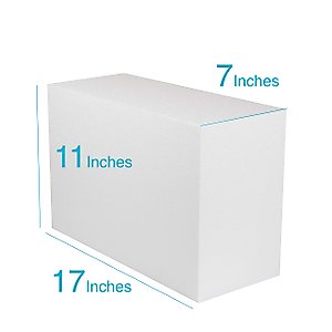 Silverlake Large Craft Foam Block - 11x17x7 EPS Polystyrene Blocks for Crafting, Modeling, Art Projects and Floral Arrangements Sculpting DIY School & Home