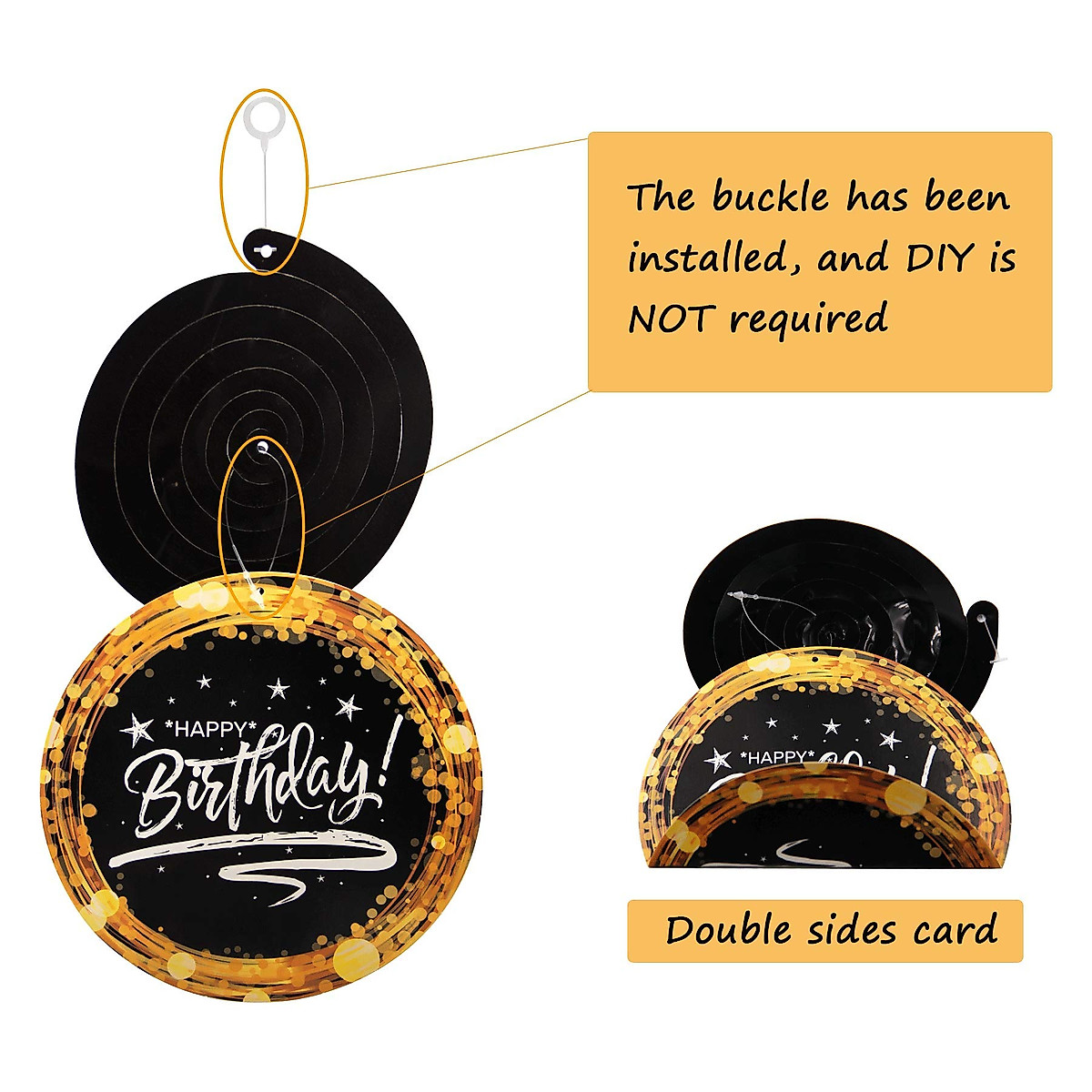 18th Birthday Decoration Ceiling Hanging Swirls(16 Pcs), Happy 18th Birthday Party Silver Black Gold Foil Swirl Streamers, Birthday Party Supplies