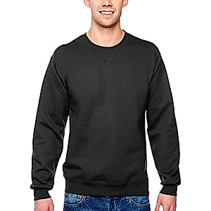 Fruit of the Loom Men's Crew Sweatshirt (2 Pack), Black, Large