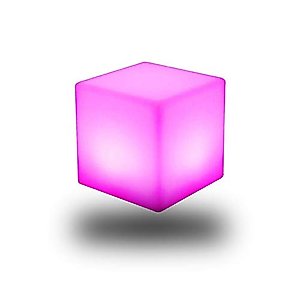 Remote Control Outdoor Courtyard lamp Colorful LED Cube Chair Light Indoor night light 16 RGB Color 10/20/30/40 cm Rechargeable Waterproof Lights Home Garden Party Decoration ( Color : 10cm/3.9 inch )