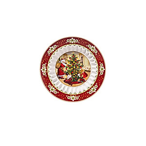 Villeroy & Boch - Toy's Fantasy Bowl Large, Exchanging Gifts 25 x x 4.5 cm, Premium Porcelain, Christmas Edition, 14-8332-3631, Red