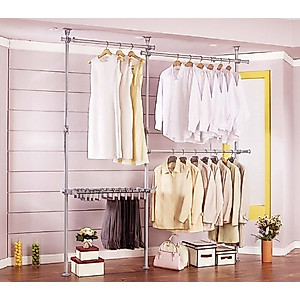 Prince Hanger, Double 2tier Pants Hanger, Silver, Steel, 38mm Heavy Duty, Closet Organizer, Clothing Rack, PHUS-0031, Made in Korea