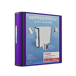 Staples 895621 Better 3-Inch Slant D 3-Ring View Binder Purple (20246)
