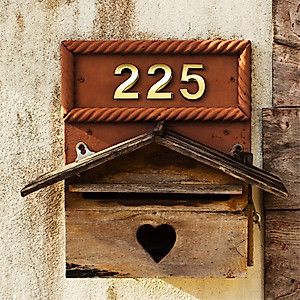 20 Pieces Mailbox Numbers for House Outside 0-9 Door Room Signs Self Adhesive Address Number Sticker for Office Wall Apartment Decorative(2 Inch,Gold)