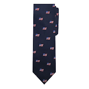 Jacob Alexander Men's Woven American Flags USA Navy Neck Tie - Regular