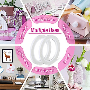 Double Sided Adhesive Tape for Crafts, Anezus 2 Rolls Double Sided Craft Sticky Tape for Scrapbooking, Card Making, Fastening, Decorations and Crafting