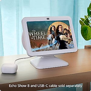 Echo Show 8 (3rd Gen) Adjustable Stand with USB-C Charging Port | Charcoal