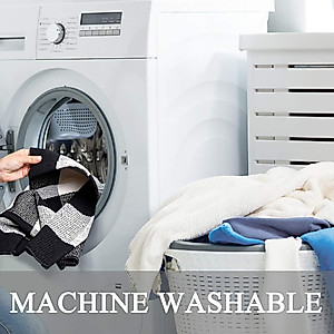 uxcell Buffalo Check Rug,Plaid Outdoor Rug,Layered Door Mat,Cotton Gingham Rugs,Floor Mat for Front Porch/Runner/Bedroom/Kitchen/Farmhouse 35"x24" Black & White