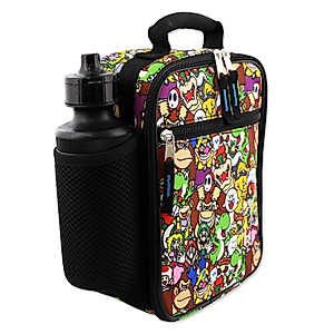 Super Mario Bros Boy's Girl's Meal Holder, Soft Insulated School Lunch Box (Multicolor, One Size)