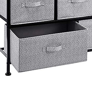 Amazon Basics Extra Wide Fabric 5-Drawer Storage Organizer Unit for Closet, Black
