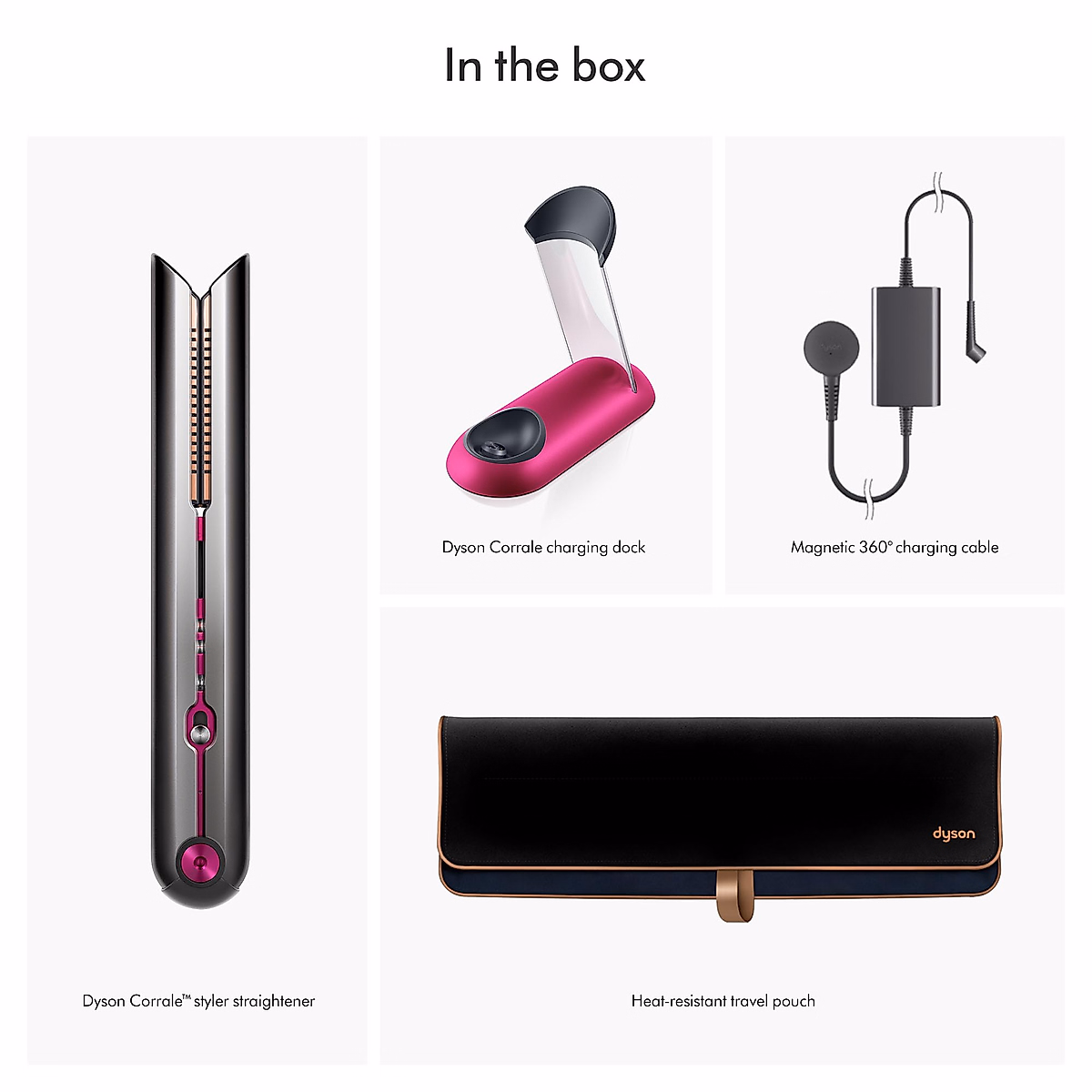 Dyson Corrale™ Hair Straightener, Nickel/Fuchsia