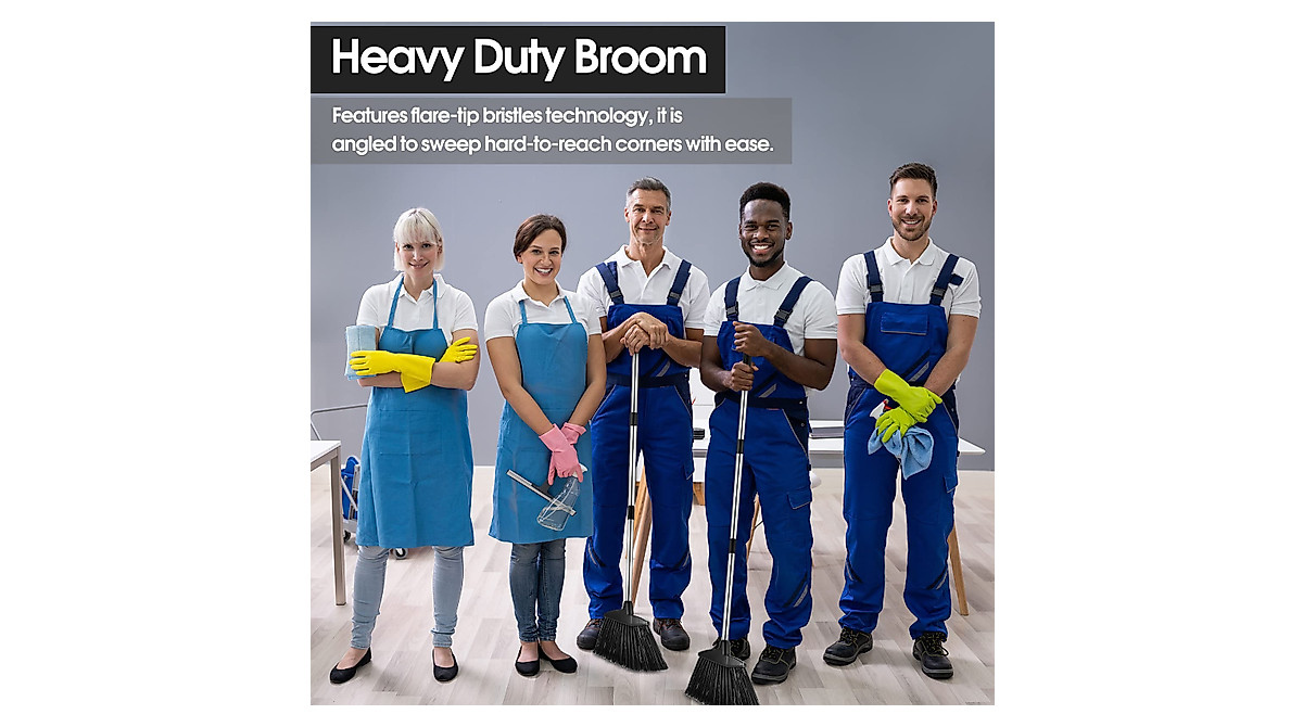 Heavy Duty Broom Pack - Indoor & Outdoor Commercial Brooms