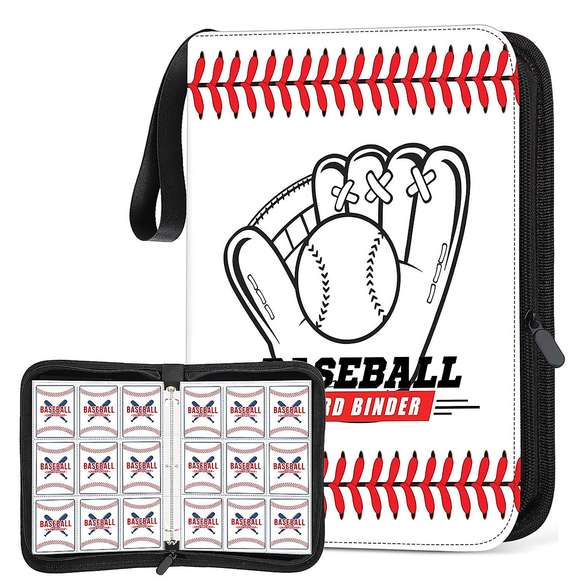 720 Pockets with Trading Card Binder, 9-Pocket Baseball Card Sleeves Card Holder Album Protectors, Penny Sleeves for Trading Cards Fit for Sport, Game, Standard Cards Holder for Kids (Baseball)