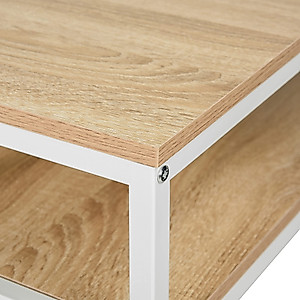 HOMCOM 94.5in Industrial Double Computer Desk with Hutch and Storage Shelves, Extra Long Two Person Home Office Desk, Writing Table Workstation for 2 People with CPU Stand, Oak Wood Grain