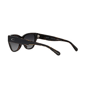 Coach HC8370U Universal Fit Sunglasses, Black/Dark Tortoise/Grey Gradient Polarized, 54 mm