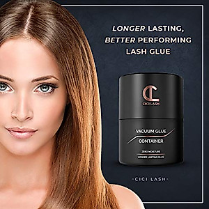 Lash Glue Holder Storage Container For Eyelash Extensions Adhesive & 100 Mascara Brushes | Vacuum Sealed Airtight Jar/Tank/Box/Bottle | Professional Lash & Nail Salon Supplies & Accessories