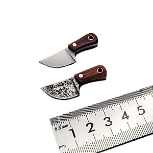 KOWAKA Mini Chef Knife, Mini Pocket Thumb Knife, Keychain Mini Butcher Knife Necklace Knife Pendant EDC Tool (2)