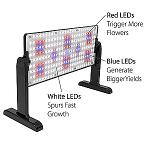 AeroGarden 45W LED Grow Light Panel - Grow Light for Plants, Includes Stand and Hanging Kit, Black