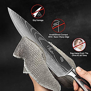 XITUO Kitchen chef Knife Set,8 Piece High Carbon Stainless Steel Knives Pakkawood Handle, Ultra Sharp Cooking Knife with Knife Sheath & Gift Box (8PCS Chef Knife Set)