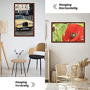 HLiWEGNS 16x20 Poster Frame Dark Walnut, Single, Woodgrain Vintage 16 x 20 Picture Frame, Gallery 20x16 Frame with Plexiglass for Artwork, Poster, Print, Photo Display