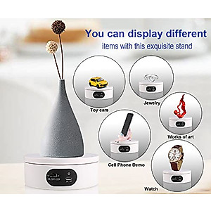 Turner Cup Rotating Display Stand for Epoxy Glitter Tumbler, 360 Degree Automatic Mute Rotating Turntable, Bling Bling Tumbler Making Supplies Spinner for Photography Products