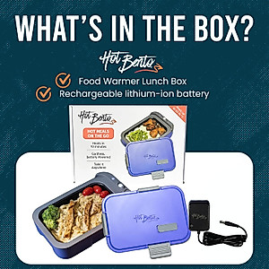 Hot Bento – Self Heated Lunch Box and Food Warmer – Battery Powered, Portable, Cordless, Hot Meals for Office, Travel, Jobsite, Picnics, Outdoor Recreation, Kitchen Meal Prep, Black