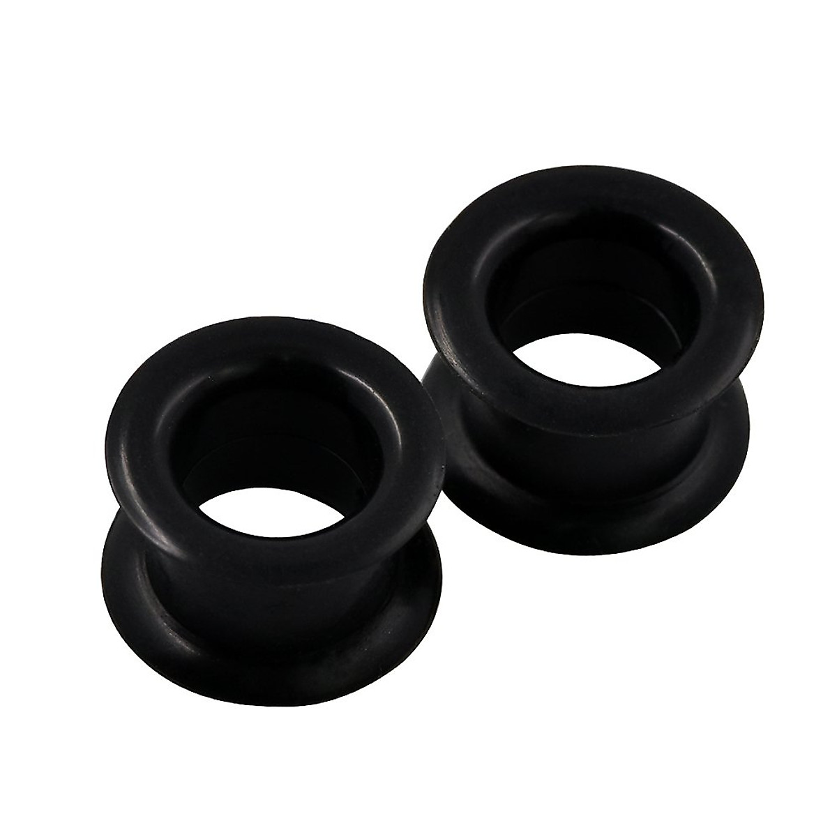 Oyaface 2PCS Black Hard Silicone Flexible Ear Skin Tunnels Expanders Gauges Hollow Sturdy Body Piercing 25mm(1")