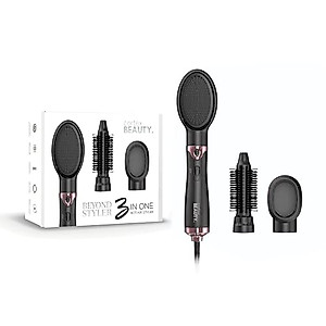 Cortex Beauty Beyond Styler - 3-in-1 Hot Air Styler Brush - Hot Air Brush Hair Dryer Brush Blow Dryer Brush in One for Hair Drying Volumizing Straightening Curling Styling (Black/Rose)