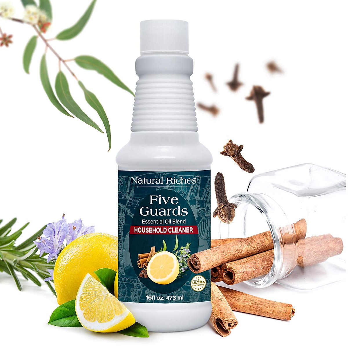 Natural Riches Household Cleaner Concentrate Five Guards from The Tales of French stories of Thieves Essential oil blend household cleaner - 16 fl oz