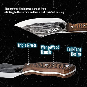 Kitory Meat Cleaver 6.5" - Small Cleaver Kitchen Knife, Forged 9CrMoV18 High Carbon Steel, Nature Wood Handle, 2023 Gifts For Women and Men