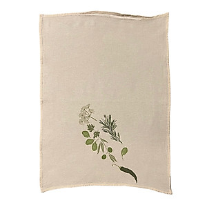 Fancy Flour Sack Kitchen Towels Set of 3 Premium Quality, Highly Absorbent, Vegetable Print White