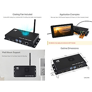 Waveshare PoE Mini-Computer Based On Raspberry Pi Compute Module 4 (NOT Included) Waveshare CM4 PoE IO Board Inside Metal Case with Cooling Fan