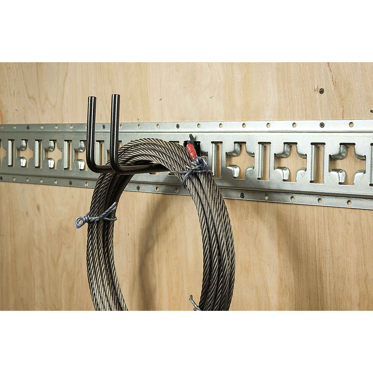 Mytee Products (4 Pack) E-Track Heavy Duty Shovel/Tool Hanger with Spring Fittings | Hook for Tools, Spades, Rakes, in Trucks, Trailers with E Track Tie Down System