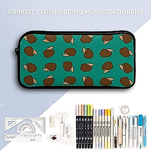 Hedgehog Pattern Pencil Case Makeup Bag Big Capacity Pouch Organizer for Office College