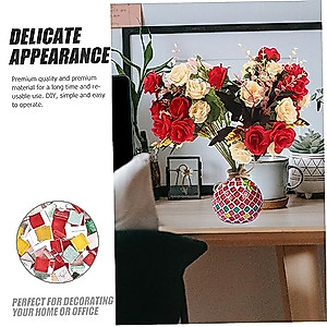 IMIKEYA 3 Sets Mosaic Vase Shell Vase Flower Vase Mosaic Stones Vases for Flowers Home & Kitchen Water Vase Handmade Floral Vase Glass Craft Tile Alcohol Glue Child Supplies Dried Flowers
