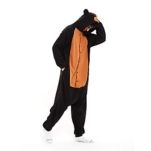 III HHONS Onesie Black Bear Adult Women/Men Animal Costume Halloween Cosplay Sleepwear Onesies Christmas for Teen
