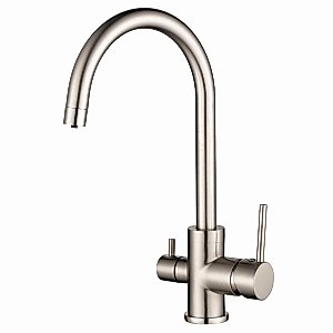 Techzm Water Filtration Kitchen Faucet 3 Way Water Filter Taps Brushed Nickel