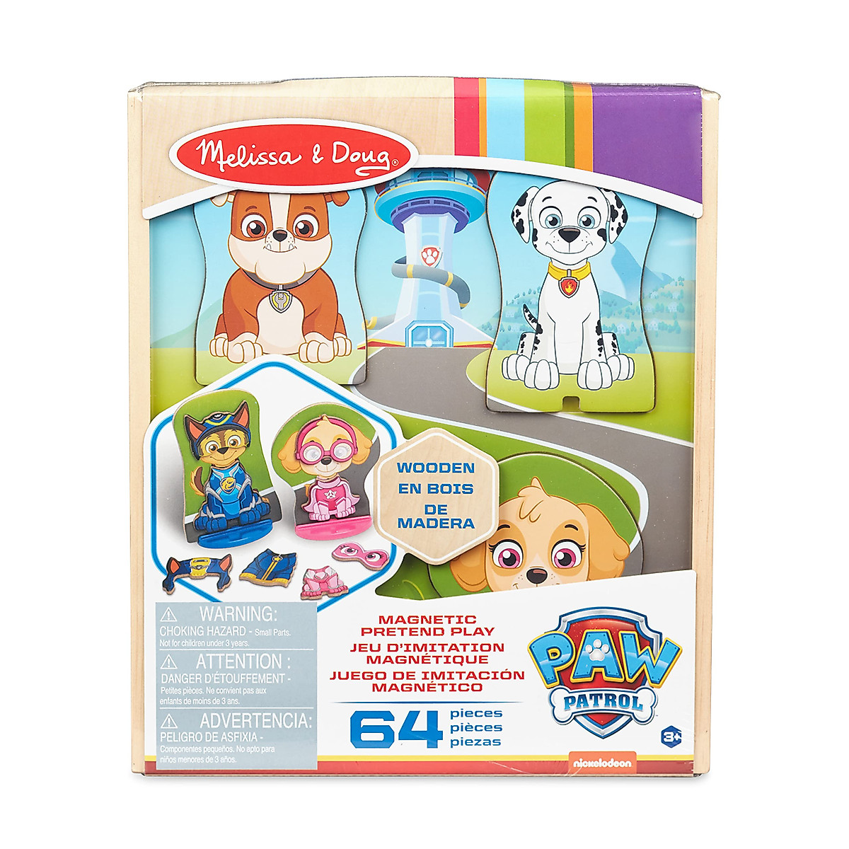Melissa & Doug PAW Patrol Wooden Magnetic Pretend Play (64 Pieces), Multi color - Toys, Activity Set For Kids Ages 3+