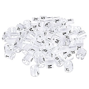 MECCANIXITY Clothes Hanger Marker 4 Size Fit 3.5mm Rod for Garment Color Coding Clear Count 100