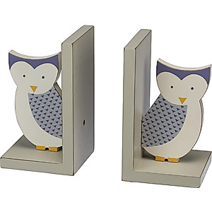 Primitives by Kathy 101922 Baby Wood Bookends, 4" x 7" x 4", Owl