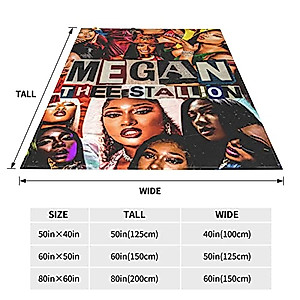 RobertDTesta Stylish Throw Lightweight Blanket 50''x40'' Summer Quilt Micro Fleece Blanket Flannel Throw Blanket Thee Stallion Megan Throw Blanket for Bed, Black