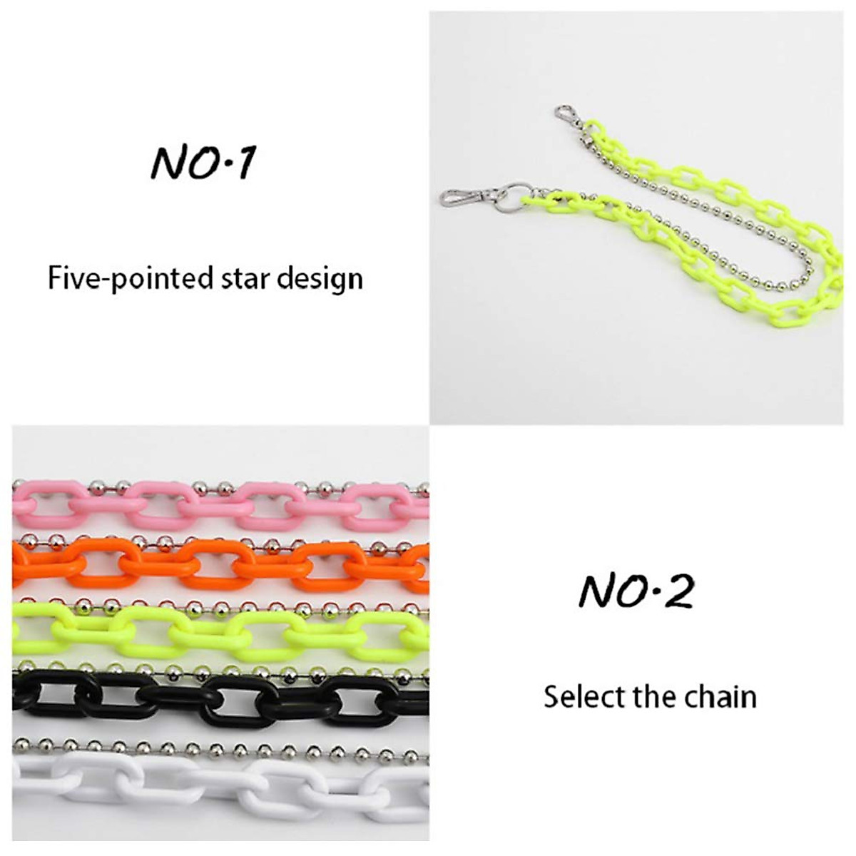 Generic 1PC Punk Pants Chain Metal Jeans Chain Geometric Hip- Hop Waist Belt Chain for Women and Men (Black)