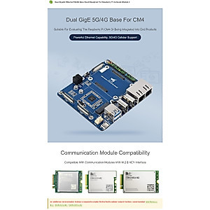 Dual Gigabit Ethernet 5G/4G Cellular Support Base Board Designed for Raspberry Pi Compute Module 4(CM4)