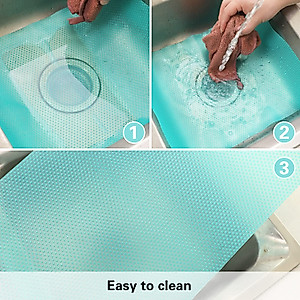 BAKHUK 9 Pack Refrigerator Liners - Refrigerator Mats for Glass Shelves Washable, Fridge Shelf Liners Covers Pads, Kitchen Refrigerator Accessories, 3 Green, 3 Pink, 3 Blue